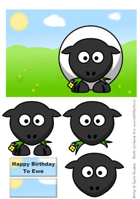 Layered Sheep Card - CUP295782_1631 | Craftsuprint