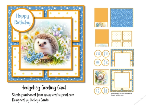 Hedgehog Greeting Card - CUP1289036_114308 | Craftsuprint