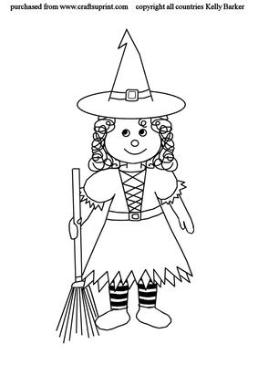 Cute Little Witch Digi Stamp - CUP227376_1028 | Craftsuprint