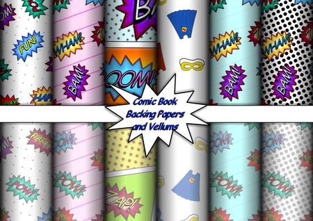 Comic Book Superhero 12 Backing Paper Kit - CUP539833_1028 | Craftsuprint