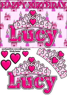 Birthday Princess A5 Name Card Lucy - CUP638172_1028 | Craftsuprint