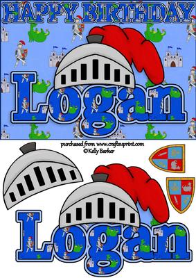 Birthday Knight A5 Name Card Logan - CUP638433_1028 | Craftsuprint