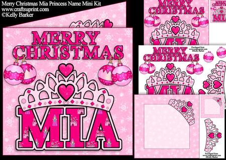 Merry Christmas Mia Princess Name Card Mini Kit - CUP654635_1028 ...