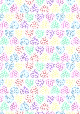 Rows of Hearts Backing Paper Background Multicoloured Subtle ...