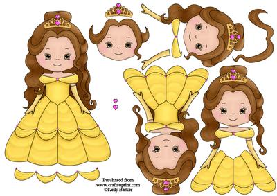 Beautiful Princess Belle Decoupage Sheet - CUP673301_1028 | Craftsuprint