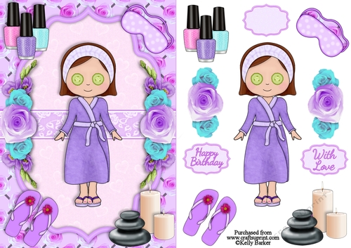 Pamper Day Quick Card In Purple - CUP718202_1028 | Craftsuprint