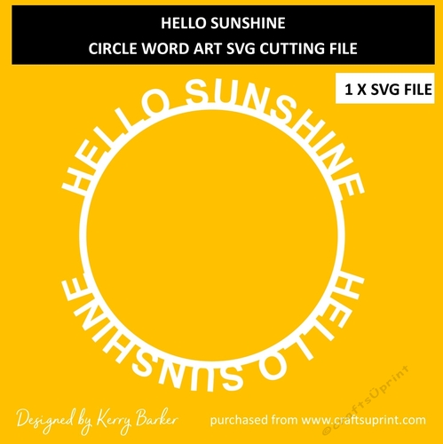Hello Sunshine - Circle Word Art SVG Cutting File - CUP890495_19582 ...