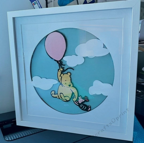 Pooh and Piglet 3d Shadow Box - CUP1225860_123204 | Craftsuprint