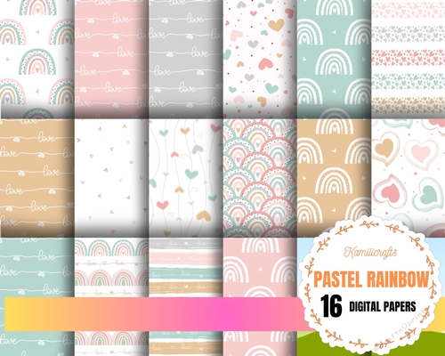 Pastel Rainbow Papers - CUP1290086_123204 | Craftsuprint