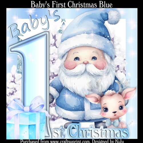 Babys First Christmas - Blue - CUP1251951_1072 | Craftsuprint