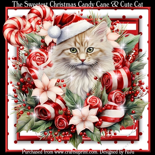 The Sweetest Christmas Candy Cane & Cute Cat - CUP1252187_1072 ...