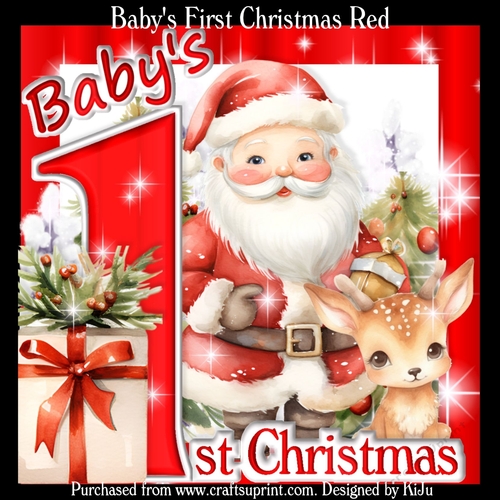 Babys First Christmas Red - CUP1252502_1072 | Craftsuprint