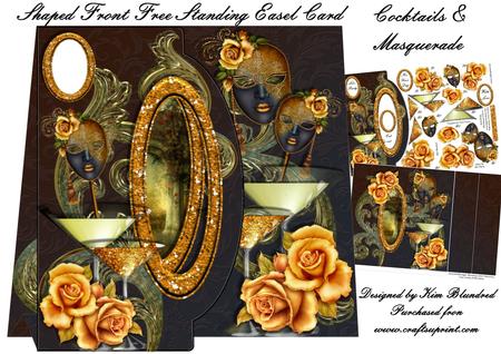 Shaped Front Free Standing Easel - Cocktails & Masquerade - CUP438986 ...