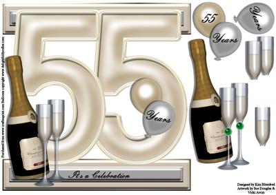I Card Front Emerald Anniversary 55 Years - CUP514569_1072 | Craftsuprint