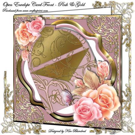 Open Envelope Card Front Mini Kit - Pink & Gold - CUP524949_1072 | Craftsuprint