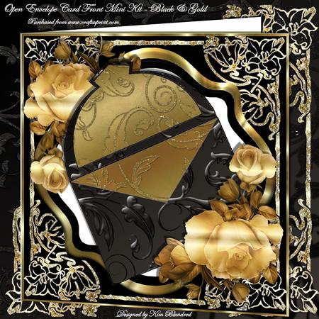 Open Envelope Card Front Mini Kit - Black & Gold - CUP524953_1072 | Craftsuprint