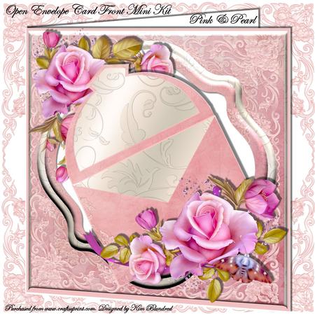 Open Envelope Card Front Mini Kit - Pink & Pearl - CUP525621_1072 | Craftsuprint