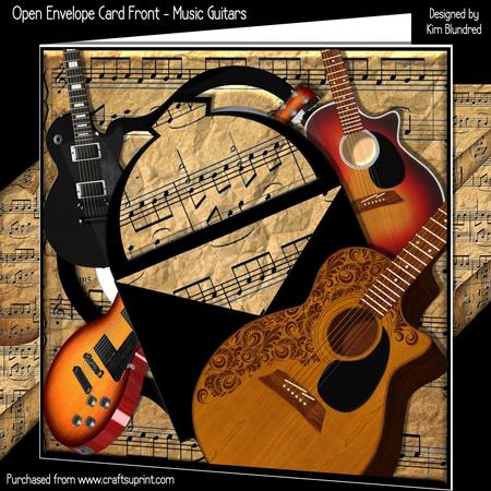Open Envelope Card Front Mini Kit - Music Guitars - CUP527082_1072 | Craftsuprint