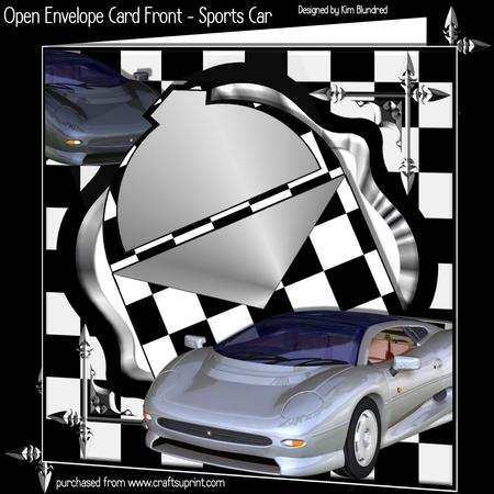 Open Envelope Card Front Mini Kit - Sports Car - CUP527084_1072 ...