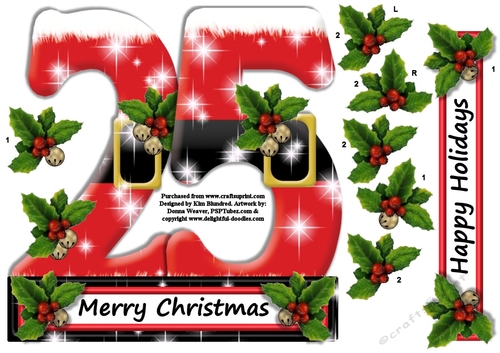 25th December - Large shaped card front - CUP740389_1072 | Craftsuprint