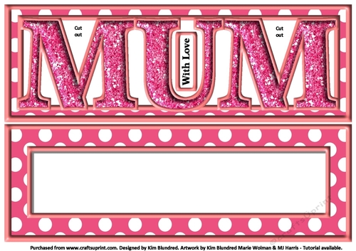 MUM - Large Letter - Large DL - Pink - CUP770255_1072 | Craftsuprint