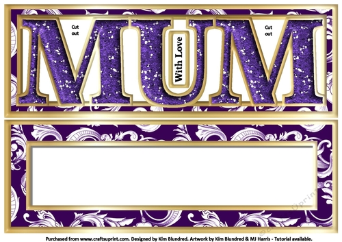 MUM - Large Letter - Large DL - Purple Damask & Glitter - CUP770259 ...