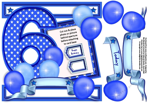 6 Today - Frame It I Card Front - Blue - CUP777371_1072 | Craftsuprint