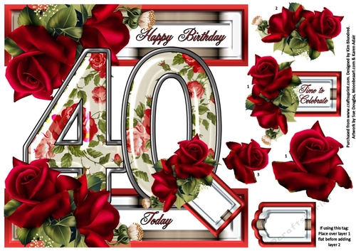 Special Ages Floral - 40 Today - CUP785308_1072 | Craftsuprint