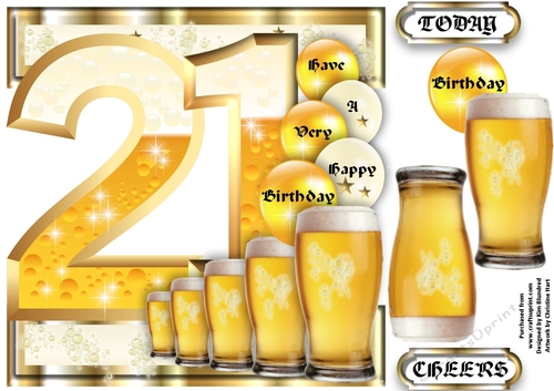 Birthday BEER Celebration - 21 Today - Single Sheet - CUP797907_1072 ...