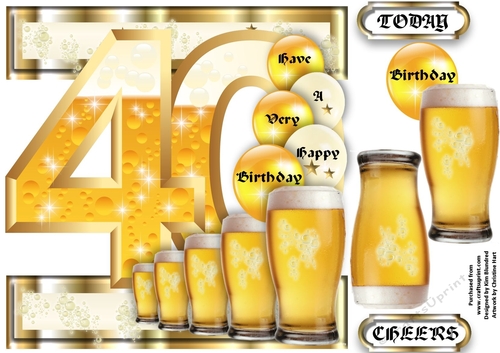 Birthday BEER Celebration - 40 Today - Single Sheet - CUP797909_1072 ...