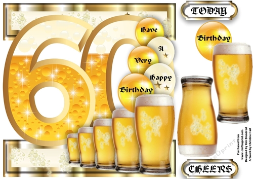 Birthday BEER Celebration - 60 Today - Single Sheet - CUP797915_1072 ...