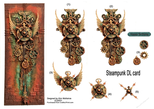 Time to Rust - Steampunk DL 3D card - CUP1104004_545 | Craftsuprint