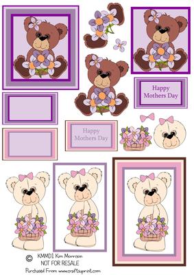Mothers Day Girly Bears - CUP286755_1522 | Craftsuprint