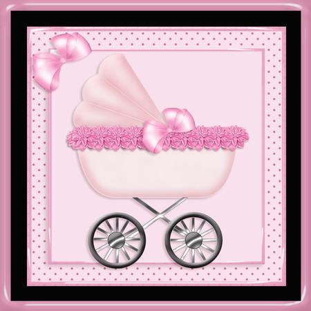 Baby Girl Pram (pink) - CUP607425_2100 | Craftsuprint