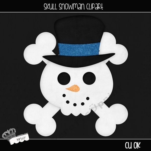 Skull Snowman - Clipart - CUP758523_75327 | Craftsuprint