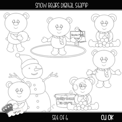 Snow Bears - Digital Stamps - CUP759742_75327 | Craftsuprint
