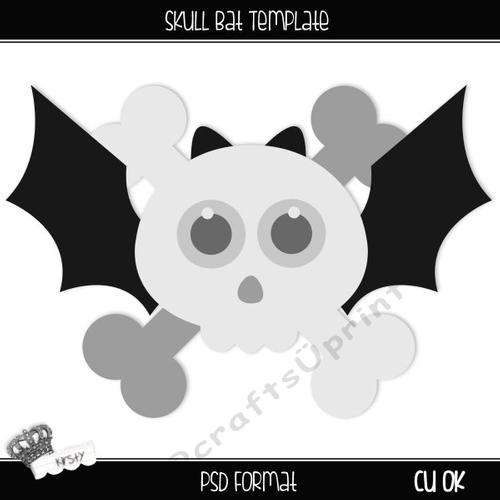 Skull Bat - Template - CUP759833_75327 | Craftsuprint
