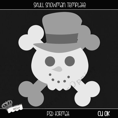 Skull Snowman - Template - CUP759858_75327 | Craftsuprint