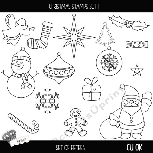 Christmas Digital Stamps Set 1 - CUP824645_75327 | Craftsuprint