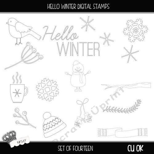 Hello Winter - Digital Stamps - CUP824653_75327 | Craftsuprint