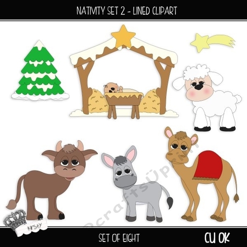 Nativity Set 2 - Lined Clipart - CUP847956_75327 | Craftsuprint