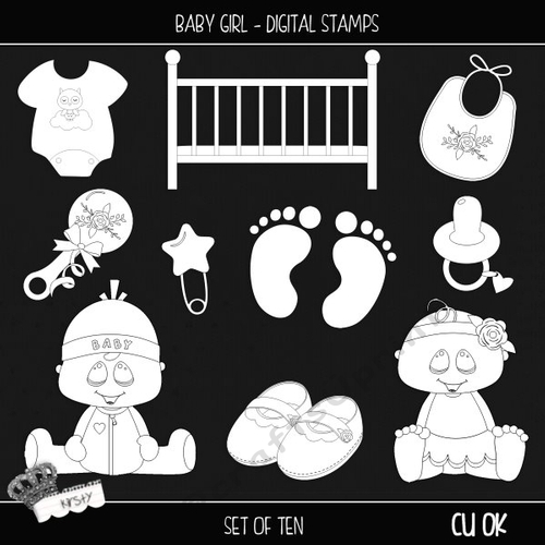 Baby Girl - Digital Stamps - CUP855225_75327 | Craftsuprint