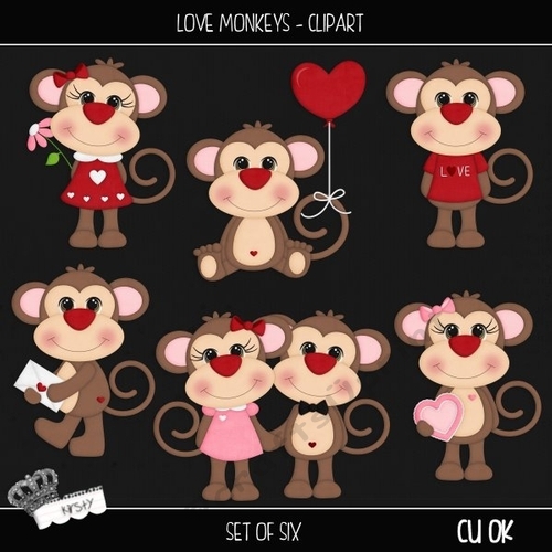 Love Monkeys - Clipart - CUP855258_75327 | Craftsuprint