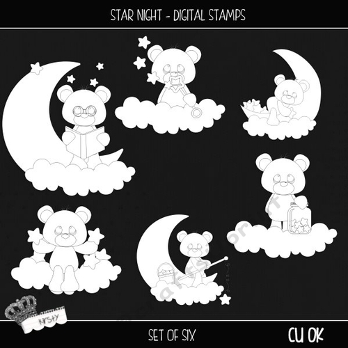 Star Night - Digital Stamps - CUP868701_75327 | Craftsuprint
