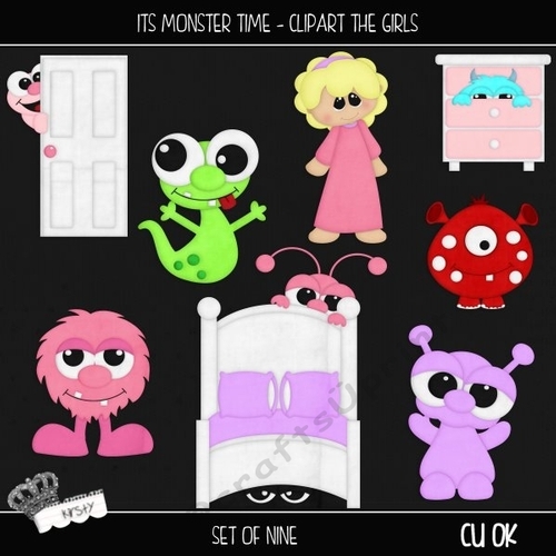 Its Monster Time - Clipart The Girls - CUP869203_75327 | Craftsuprint