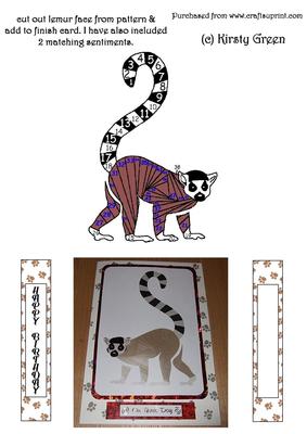 Iris Folding Lemur Pattern - CUP414946_1914 | Craftsuprint
