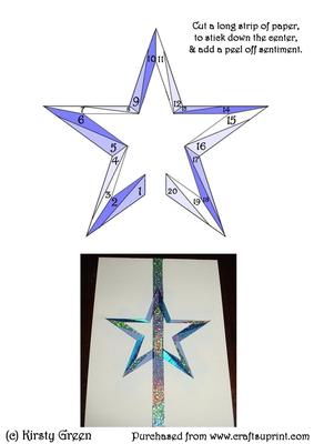 Iris Folding Floating Star 2 Pattern - CUP414971_1914 | Craftsuprint