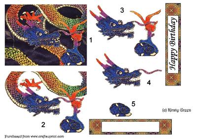 Chinese Dragon Decoupage with Matching Tags - CUP415955_1914 | Craftsuprint