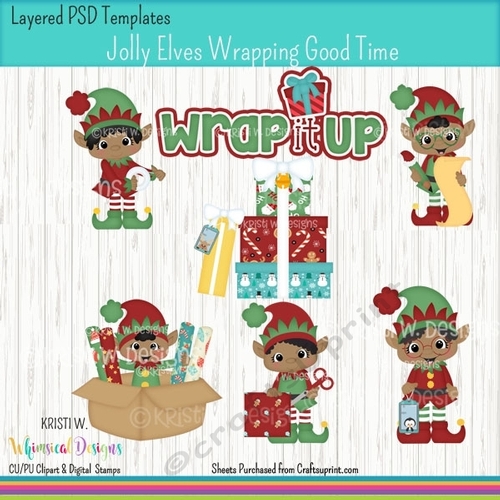 Jolly Wrapping Elves Boys Dark Skin - CUP1016209_104189 | Craftsuprint
