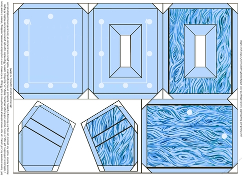 Light Blue Wood Print Tabletop Frame Christmas holiday tree ornament ...